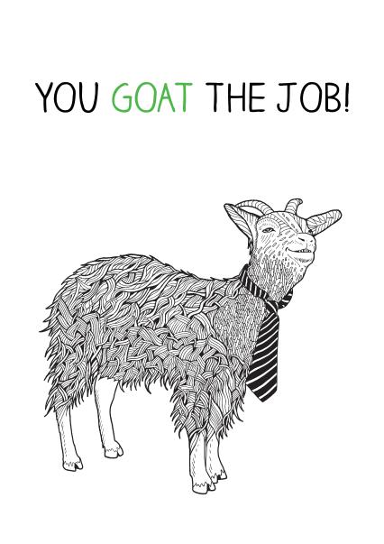 funny goat New Job Card 6128 | thortful