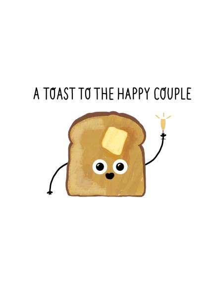 Cute Toast Pun Engagement Card / Anniversary Card - Couple - Toast - A ...