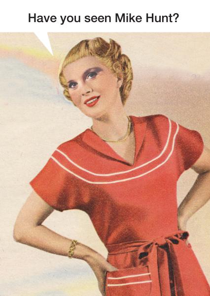 Vintage Birthday Card - Have You Seen Mike Hunt? | thortful