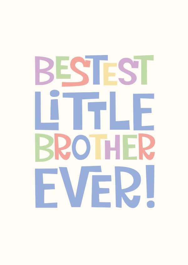 Bestest little brother ever card | thortful