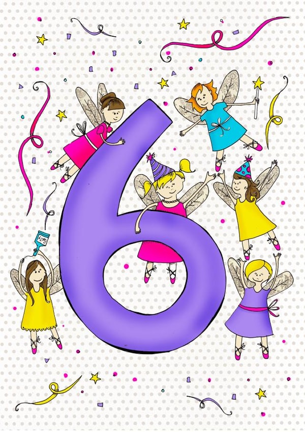 Cute 6th Birthday Card - Fairies - For Her | thortful