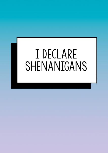 Funny Birthday Card | I Declare Shenanigans | thortful