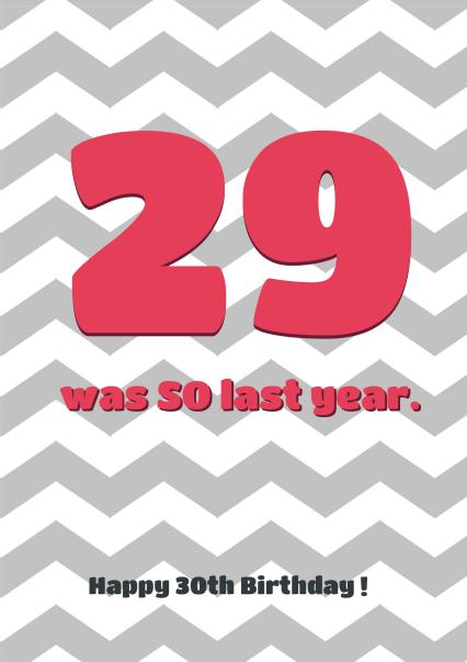 30 milestone Birthday Card 3834 | thortful