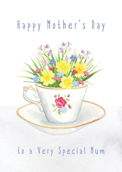 Elegant Floral Teacup Mother’s Day Card for a Special Mum | thortful