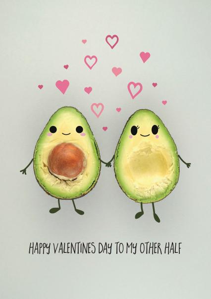 Cute Valentines Day Card - Avocado - Pun - Happy Valentines Day To My ...
