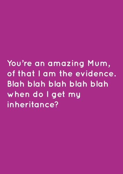 funny inheritance Mothers Day Card 9068 | thortful