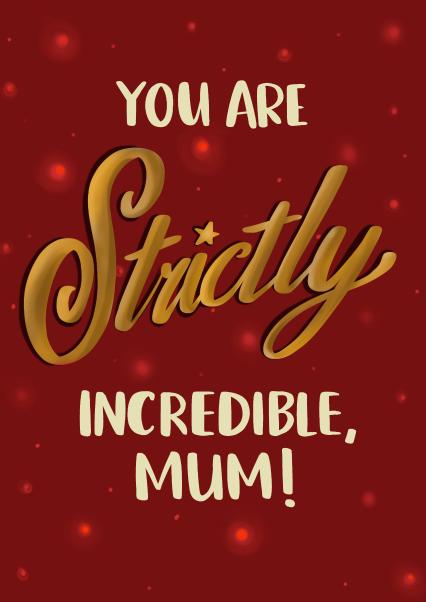 Strictly Come Dancing TV Show Typography Card For Mother's Day | thortful