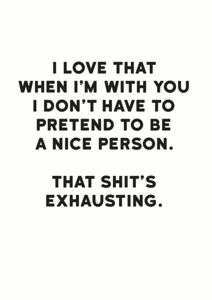 Rude Typography Anniversary Card / Valentines Day Card - I Love That ...