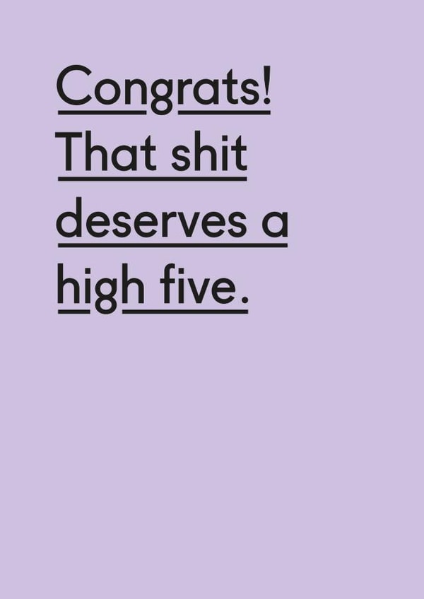 You deserve a high five congratulations card | thortful