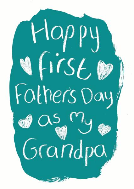 Cute Typography Fathers Day Card - Grandpa - New Grandad - Happy First ...