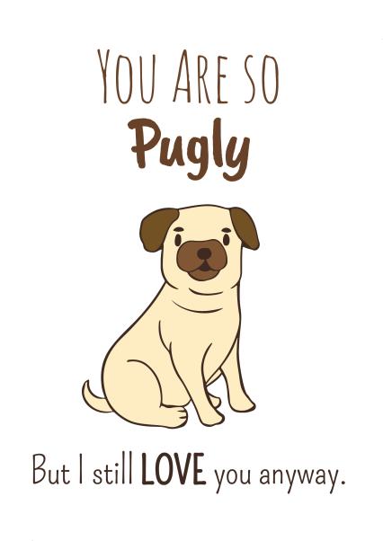 Pug Dog Anniversary Card 37750 | thortful