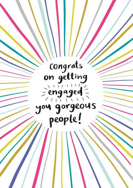 Colourful Engagement card - congratulations | thortful