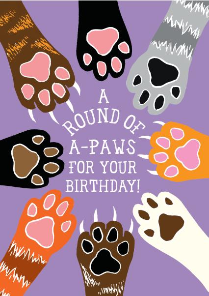 Funny Cat Paws Birthday Card | thortful
