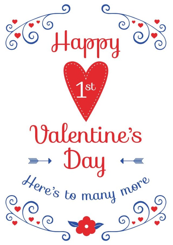 happy 1st Valentines Day Card 4796 | thortful