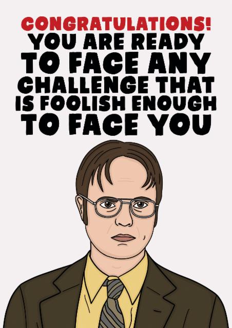 The Office Us Dwight Schrute - Funny Congratulations Graduation Card ...