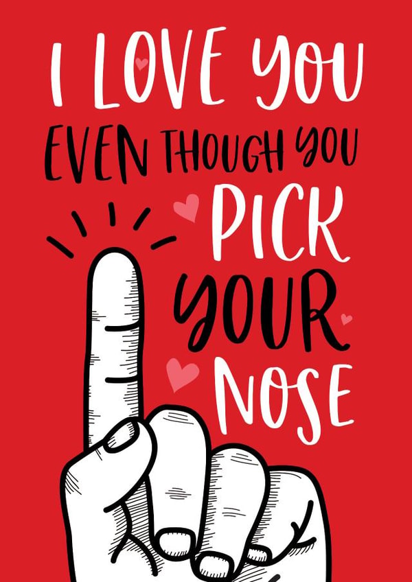 nose pick Valentines Day Card 28314 | thortful