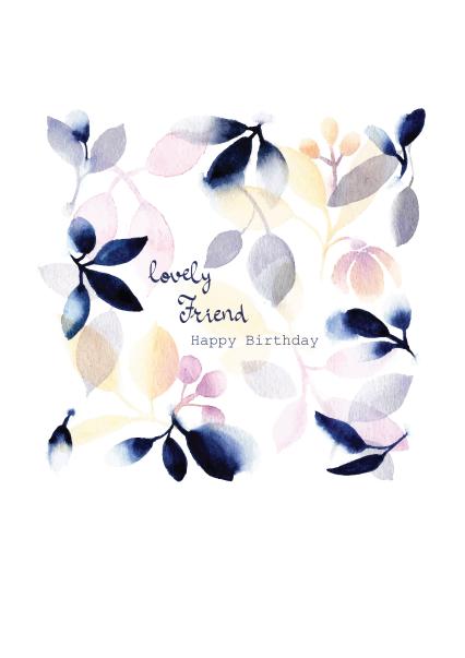 Friend Watercolour Foliage Birthday Card | thortful