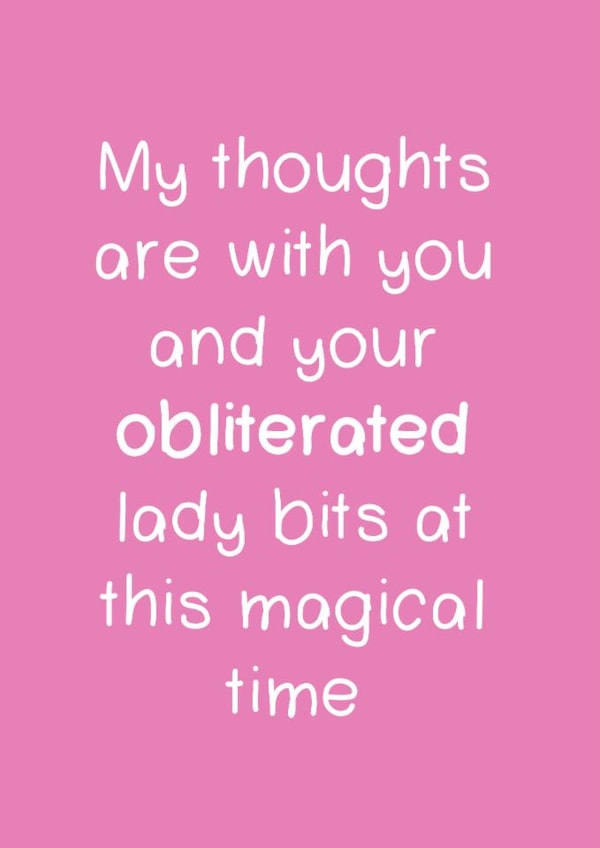Obliterated Lady Bits New Baby Card | thortful