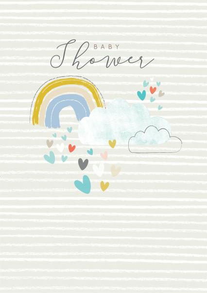Modern/contemporary Baby Shower Card, featuring a beautiful rainbow ...