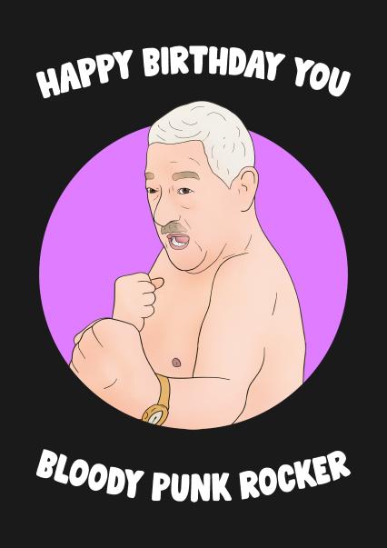 punk rocker friday night dinner Birthday Card 10100 | thortful