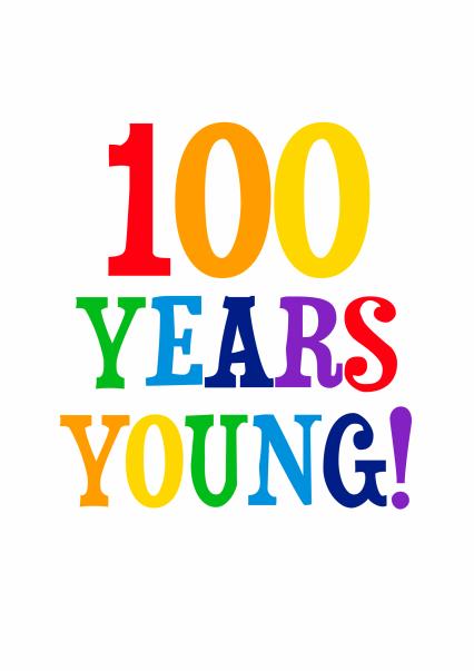 100 years 100 years young Birthday Card 7189 | thortful