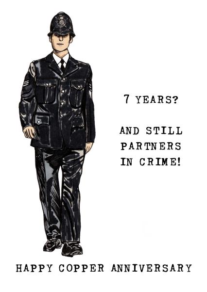 Funny Copper Pun Anniversary Card - 7 Years - 7 Years And Still ...