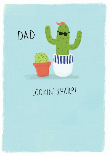 dad birthday or father's day cactus card | thortful