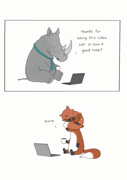 Funny and Cheeky - Work from Home Cartoon Card | thortful