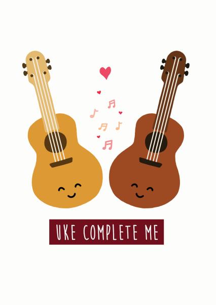 ukulele music Valentines Day Card 43399 | thortful