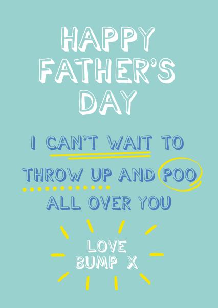 Funny Typography Fathers Day Card - Daddy To Be - From The Bump - I Can ...