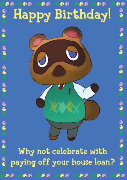 animal crossing Birthday Card 17557 | thortful