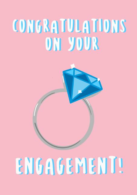 Pink and blue engagement card | thortful