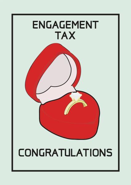 Engagement tax - Monopoly themed engagement card | thortful