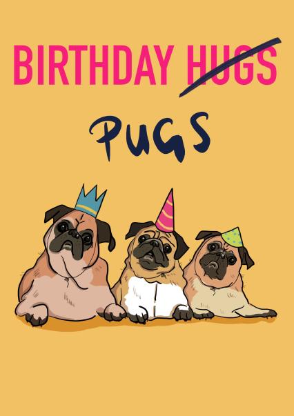 Birthday pugs birthday card | thortful