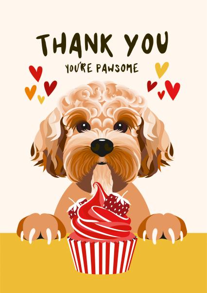 Cockapoo Dog Thank You Card | thortful