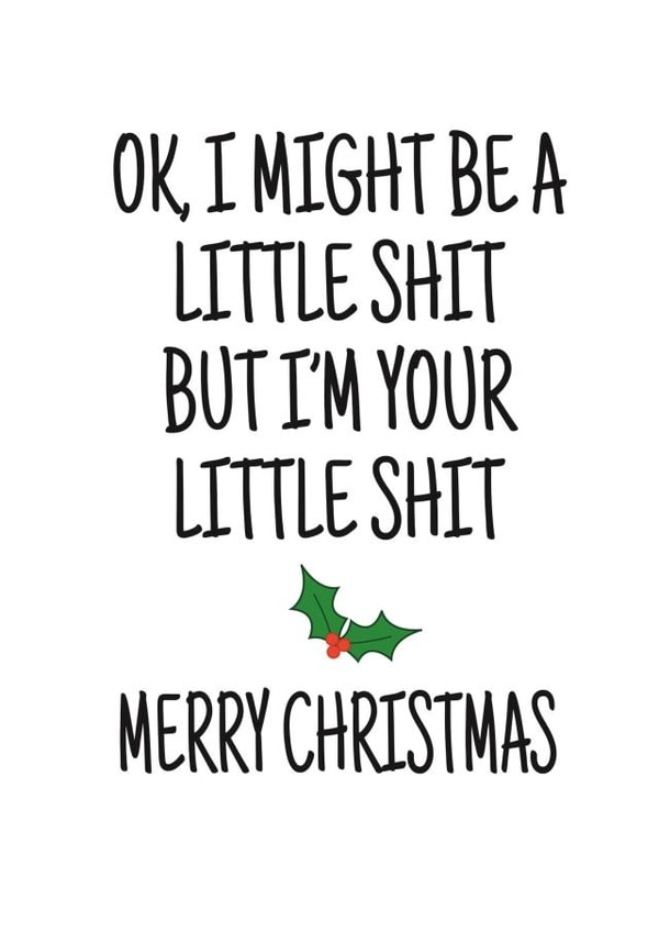 little shit Christmas Card 12258 | thortful