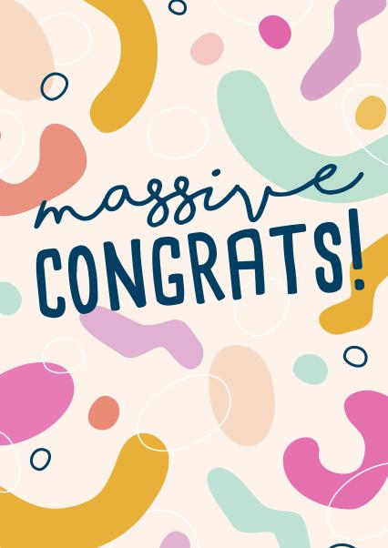 Massive congrats! - Paint splatter congratulations card | thortful