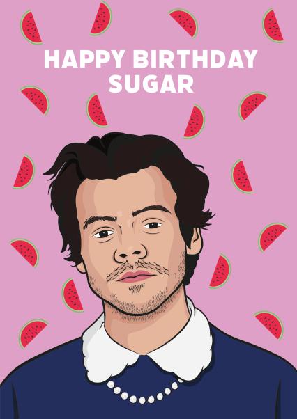 Fun Birthday Card - Sugar - Harry Styles | thortful