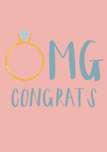 OMG Congrats - Pretty ring themed engagement card | thortful