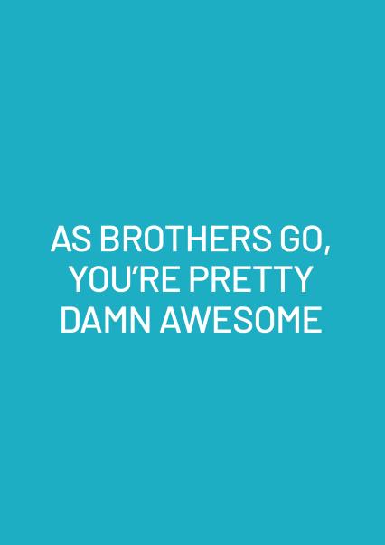 Funny Birthday Card For Brother - Thank You Card - Damn Awesome Brother ...