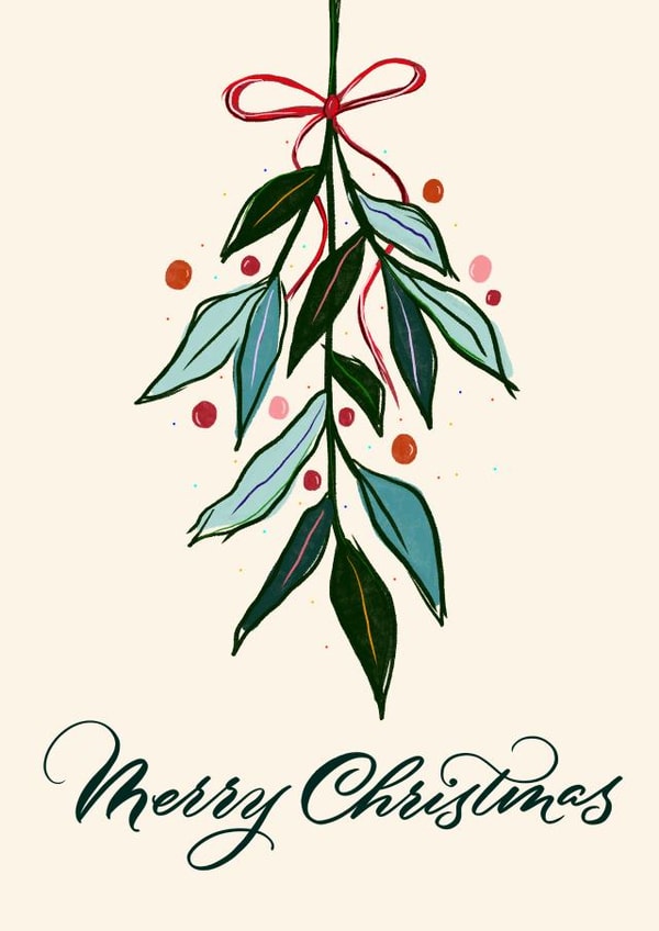 mistletoe classic Christmas Card 22268 | thortful