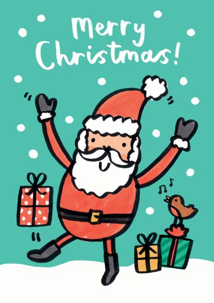 Santa robin Christmas Card 18305 | thortful