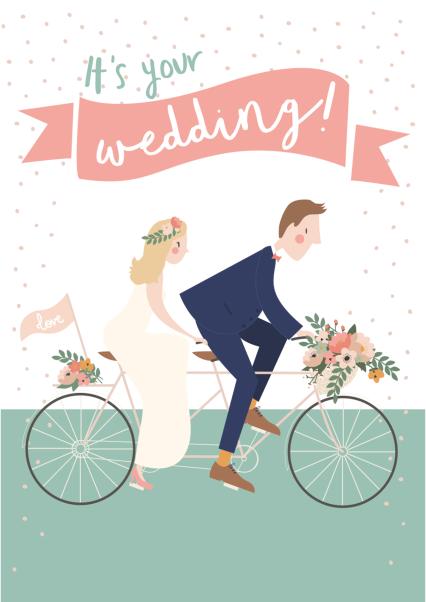 Pretty Trendy Tandem Wedding Card - Bride And Groom - It's Your Wedding ...