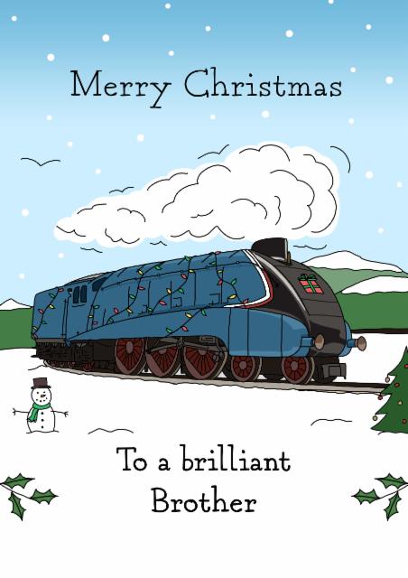 Brother Mallard steam train Christmas card | thortful