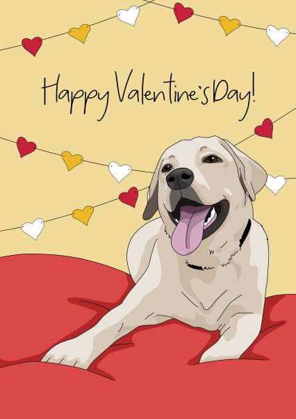 labrador golden labrador Valentines Day Card 11802 | thortful