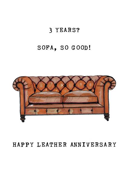 Funny Leather Anniversary Card - 3 Years - Sofa - 3 Years? Sofa, So ...