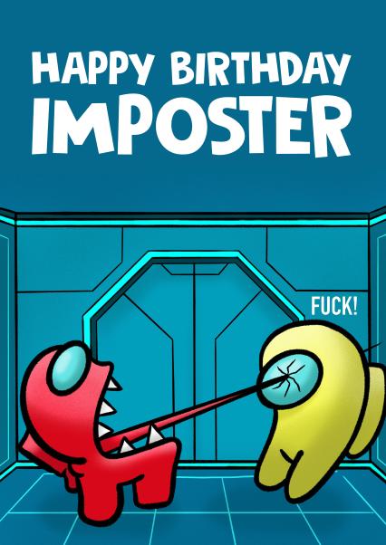 Happy Birthday Imposter Among Us Birthday Card | thortful