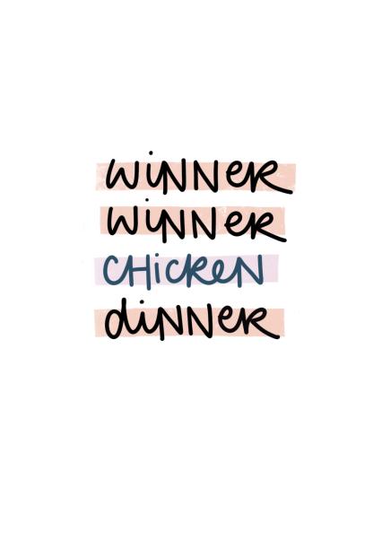Winner winner chicken dinner, congratulations card. | thortful
