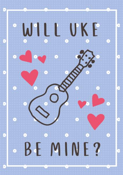 ukulele musical instruments Valentines Day Card 36765 | thortful