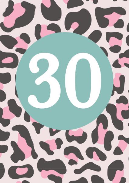 Leopard Print 30th Birthday Card Katie Housley | Birthday Wishes Card